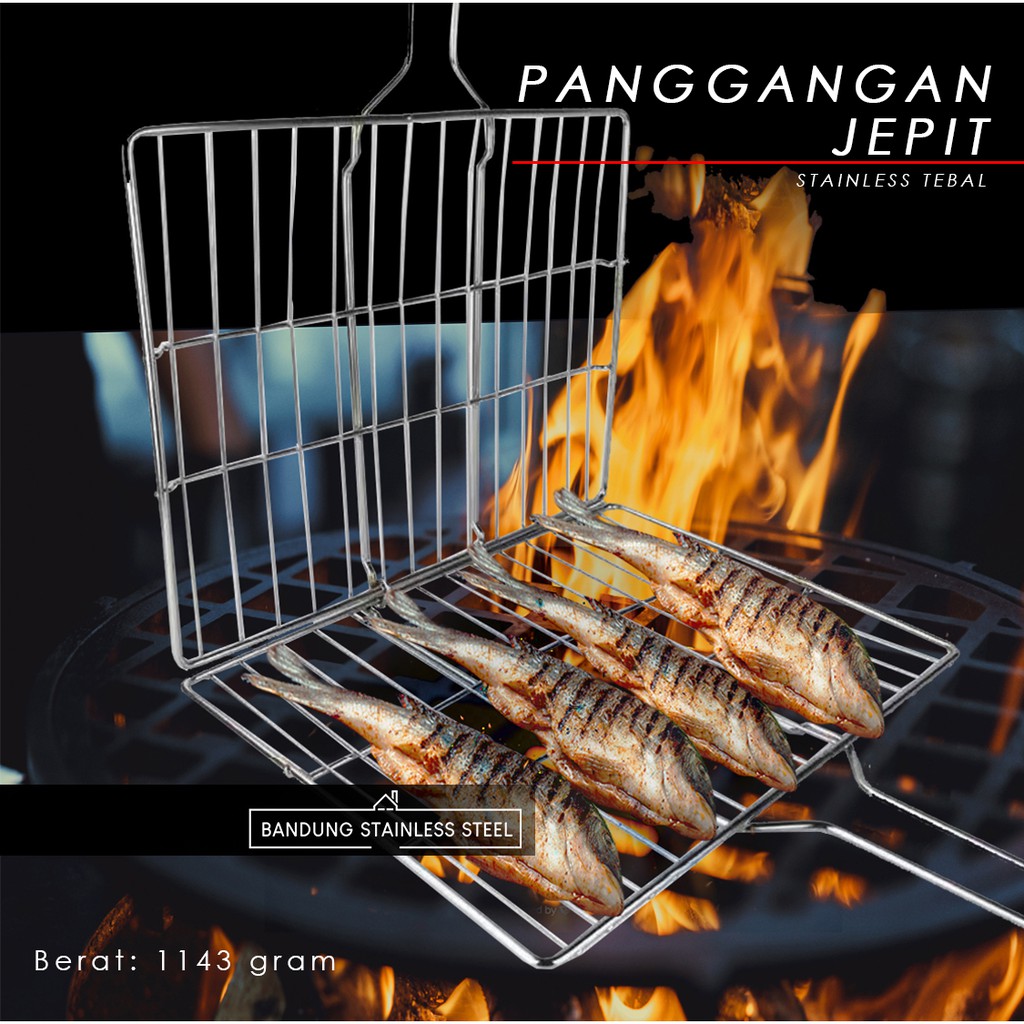 Jual Panggangan Jepit JUMBO BESAR Barbeque BBQ Grill ikan daging ...