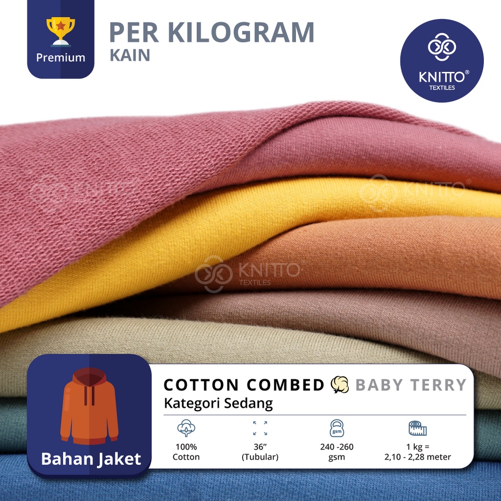 Jual KAIN COTTON COMBED BABY TERRY KATEGORI WARNA SEDANG ( BAHAN ...