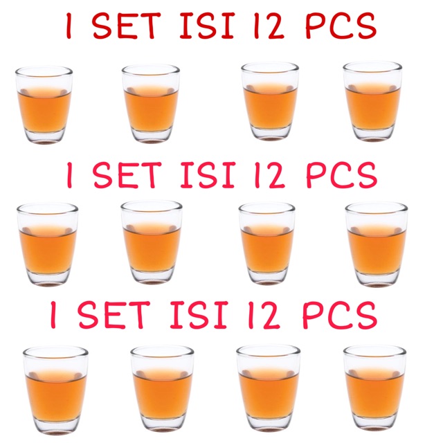 Jual 1 SET ISI 12 PCS Gelas Sloki Mini / One Shot Glass / Gelas Tequila ...