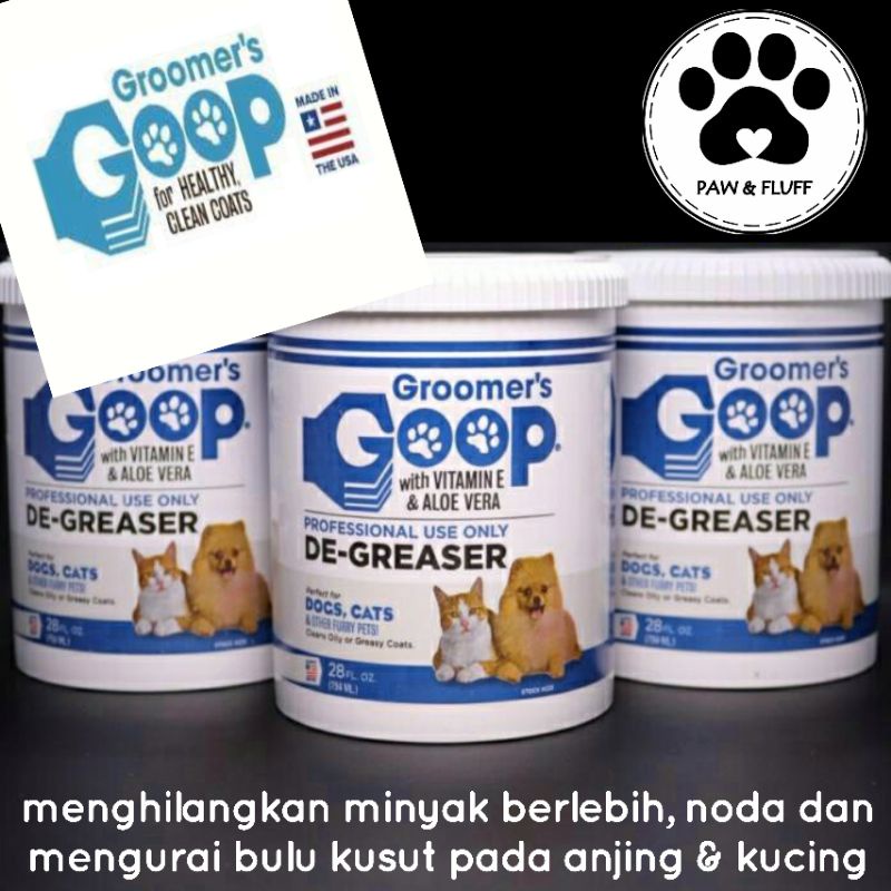 Jual Groomer's Goop Degreaser Cream Penghilang Minyak Pembersih Bulu Kucing Anjing | Shopee ...