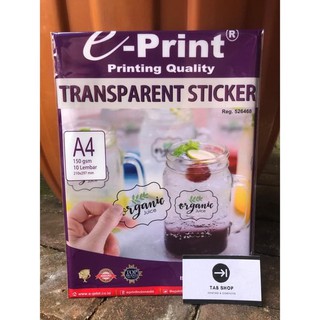 Jual TAB SHOP - EPRINT KERTAS STIKER TRANSPARAN A4 150 GSM - E-PRINT ...