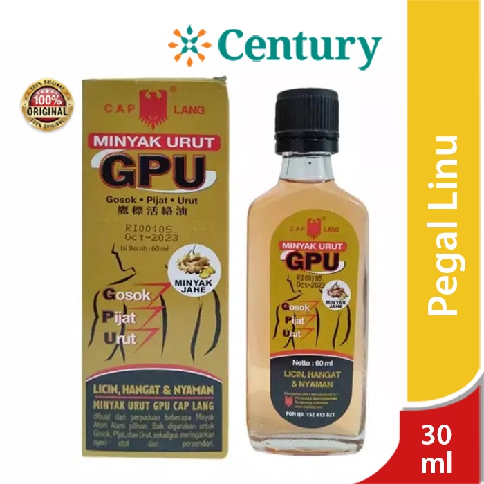 Jual MINYAK URUT GPU MINYAK JAHE 30 ML/MINYAK URUT/MINYAK PIJAT ...