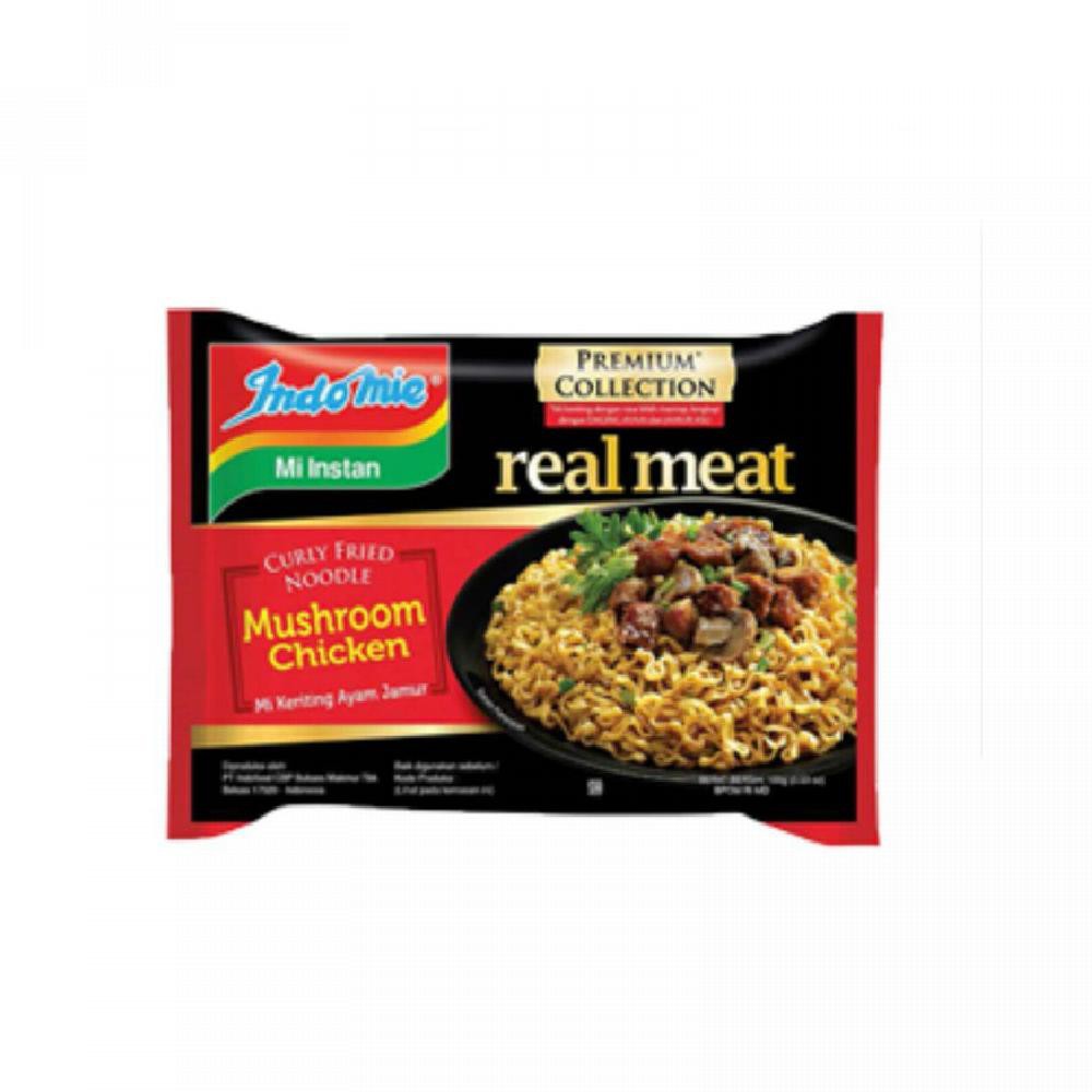 Jual INDOMIE MIE GORENG KERITING REAL MEAT AYAM JAMUR 100 GRAM | Shopee ...