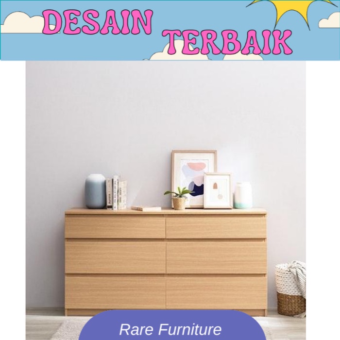 Jual Lemari Kayu Rare 6 Laci Drawer 3 Susun - Putih Moku | Shopee Indonesia