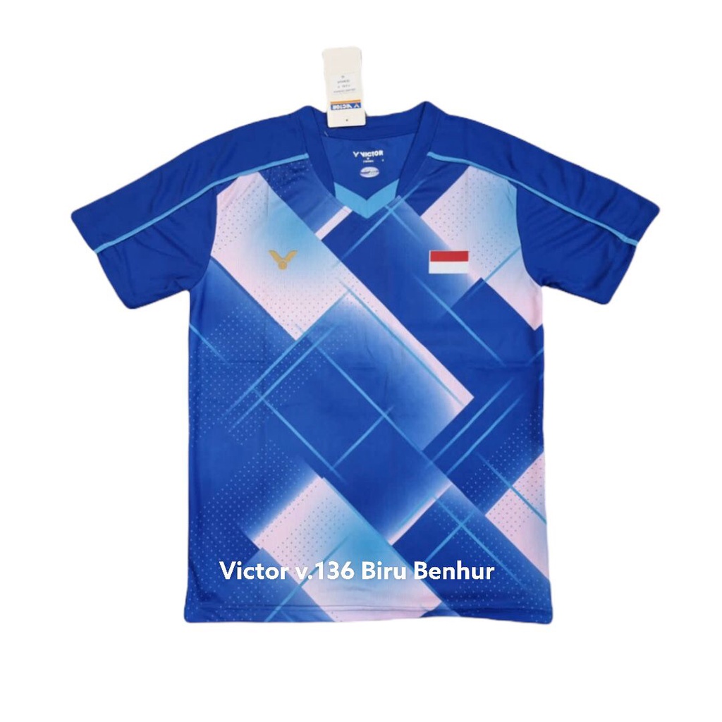 Jual Baju BADMINTON / BULUTANGKIS VICTOR V136 TIMNAS INDONESIA BIRU ...