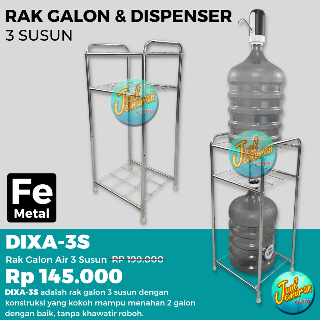 Jual Rak Galon Air Minum & Dispenser Besi Serbaguna 3 Susun Rak ...