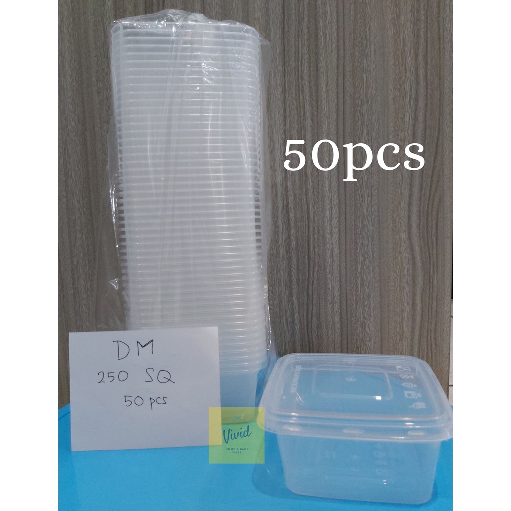 Jual Thinwall Kotak Persegi Sq Dm 250 Ml Kotak Makan Anti Pecah 50