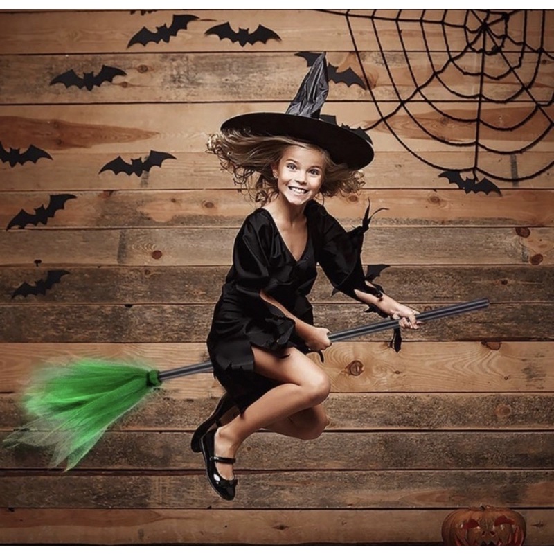 Jual sapu terbang penyihir halloween prop,witch broomstick spider web ...