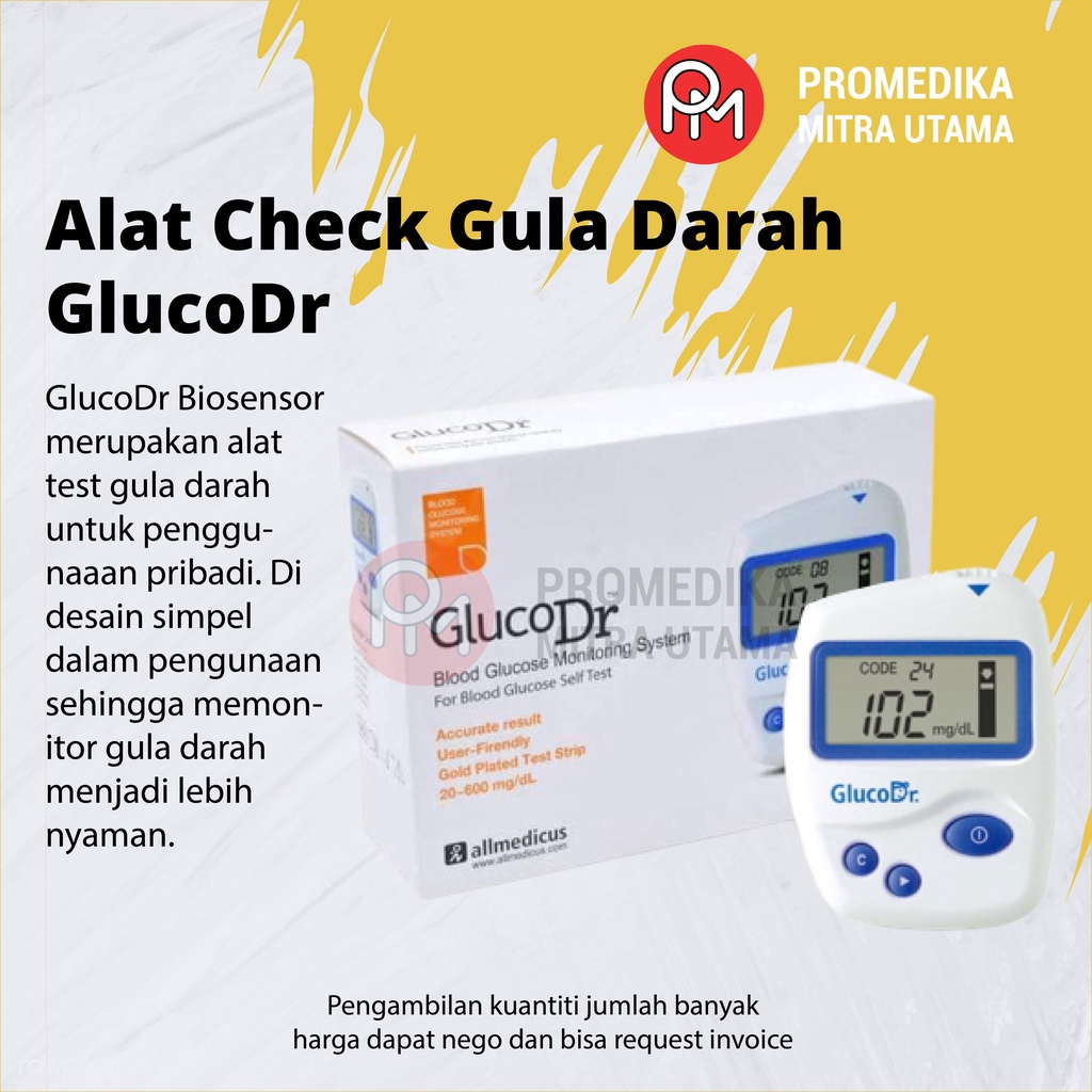Jual Alat Check Gula Darah Allmedicus Gluco Dr. Blood Glucose Meter ...
