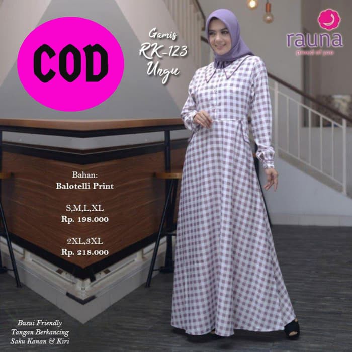 Jual Dress Rauna Terbaru /Rk - 123 / Fashion Muslim | Shopee Indonesia