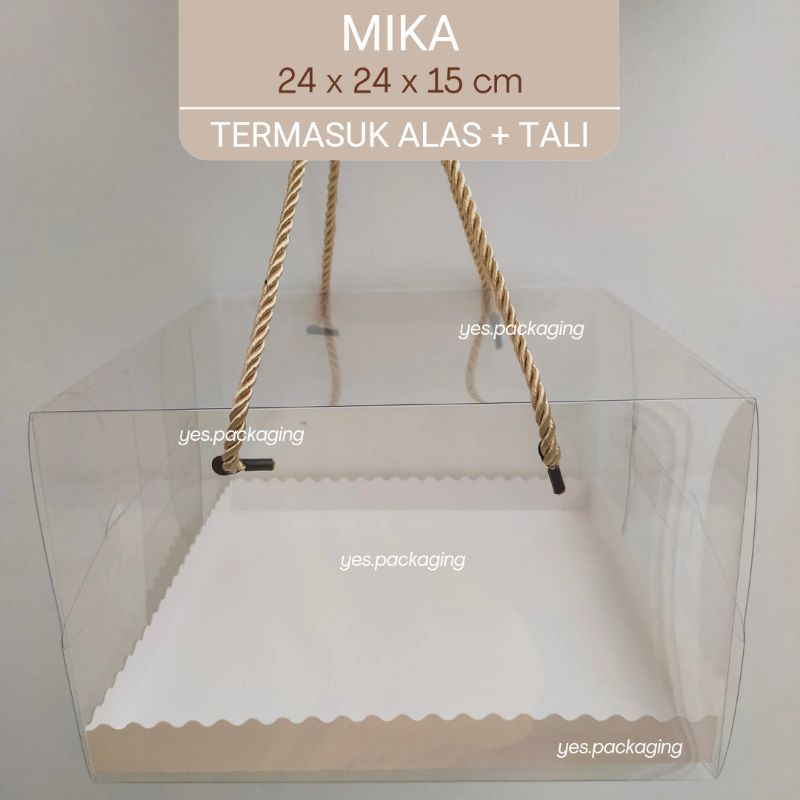 Jual [24x24x15cm] MIKA TALI Box Kotak Mika Handle Tali Clear Transparan ...