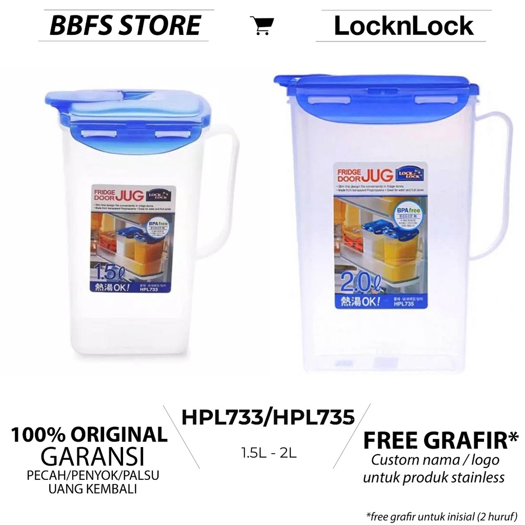 Jual LOCK & LOCK Water Bottle Fridge Jug 1.5L HPL733 / pitcher | Shopee ...