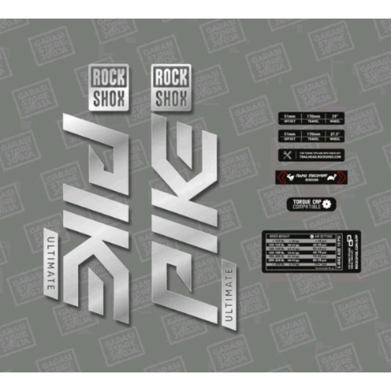 Jual Decal Cutting Stiker Chrome Fork Rockshox Pike Ultimate | Shopee ...