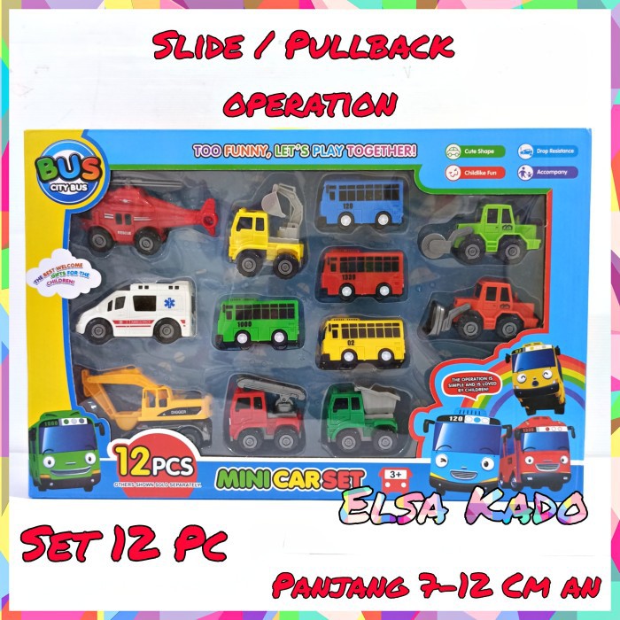 Jual Mini Car Set Isi 12 Tayo The Little Bus Figure MainanTopper Cake ...