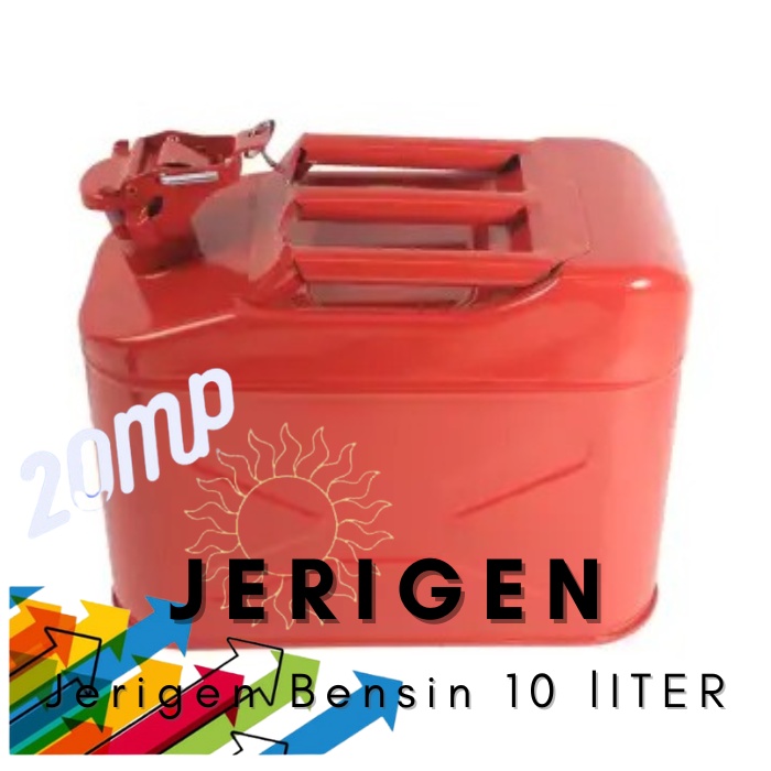 Jual Jerigen Besi Bensin Solar Metal 10Ltr Merah JERRY CAN GAS/DIE RED ...