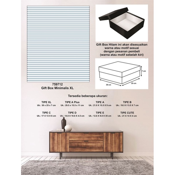 Jual Kotak kado/Kotak Hadiah/Box Minimalis XL-Garis Spectra LIGHT BLUE ...