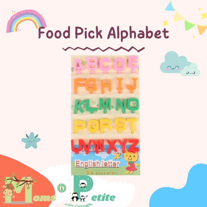 Jual Fold Pick Alphabet foodpick Huruf | Shopee Indonesia