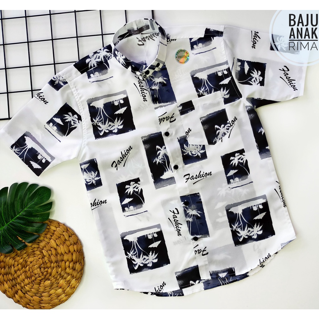 Jual Kemeja anak motif laki laki lengan pendek atasan anak baju anak cowok usia 2-12 tahun ...