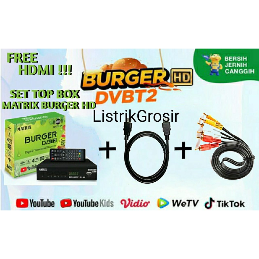 Jual Matrix Burger + HDMI + DONGLE Set Top Box Matrix Hijau HD STB ...