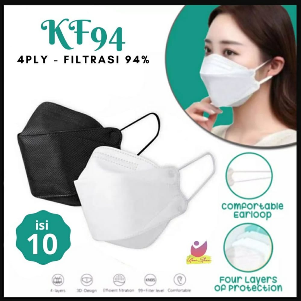 Jual MASKER KF94 4PLY 4 LAPIS / KF94 HITAM / KF94 PUTIH / MASKER KF 94 ...