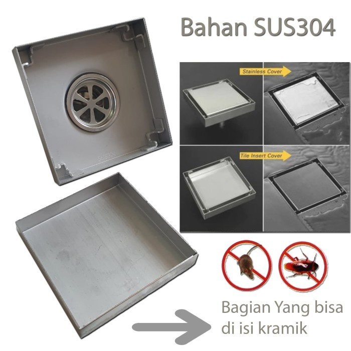 Jual (KIM) Floor Drain Minimalis Desain Smart Drain SS304 Anti Karat ...