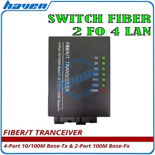 Jual Media Converter 2 Port FO 4 Port LAN 10/100 Full Body / 2 FO 4 LAN / Converter 2 FO 4 LAN ...
