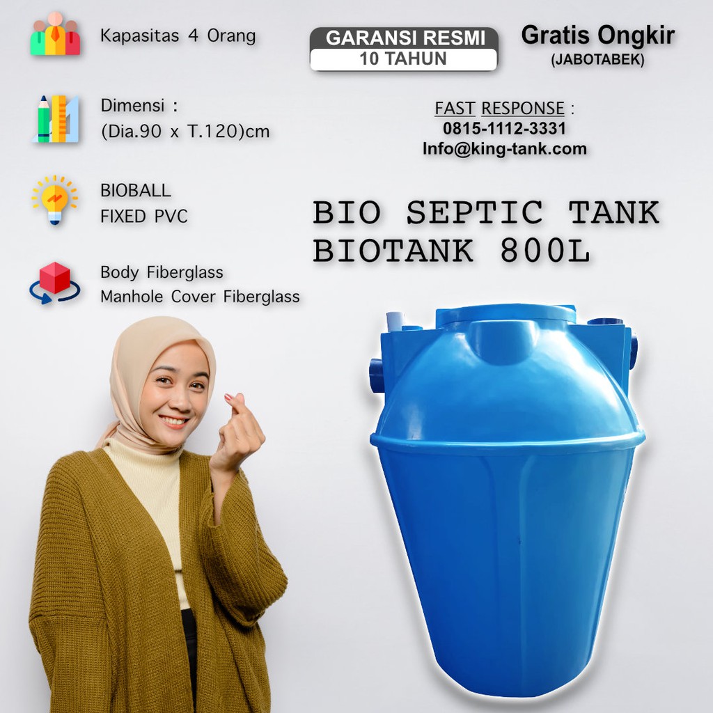 Jual BIOTANK Septic Tank Vertikal 800 Liter / 0,8m3 | Shopee Indonesia