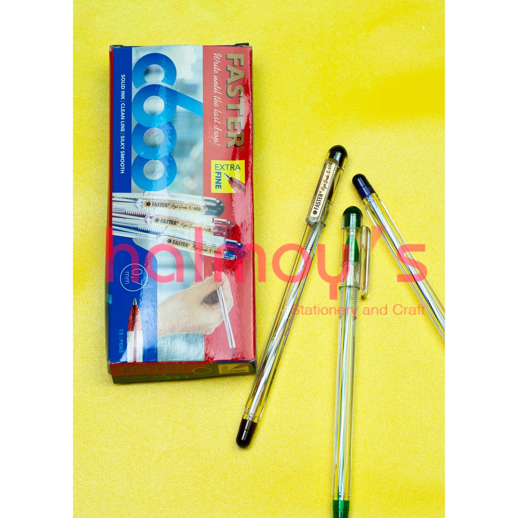 Jual BALL PEN / PULPEN FASTER C 600 HITAM | Shopee Indonesia