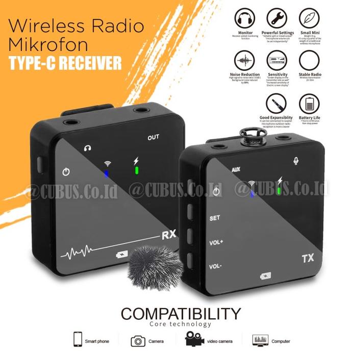Jual Wireless Microphone Uhf Mic 3,5Mm Monitoring For Kamera,Hp,Laptop ...