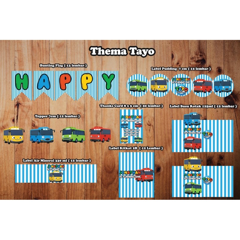 Jual Paket Dessert Table Printable / Label Ulang Tahun Tayo | Shopee ...