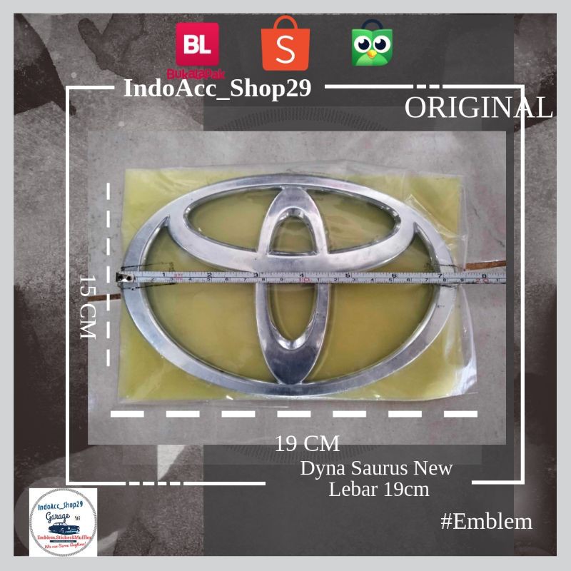 Jual Logo Emblem Toyota Dyna Saurus NEW Lebar 19cm Grill Depan | Shopee ...