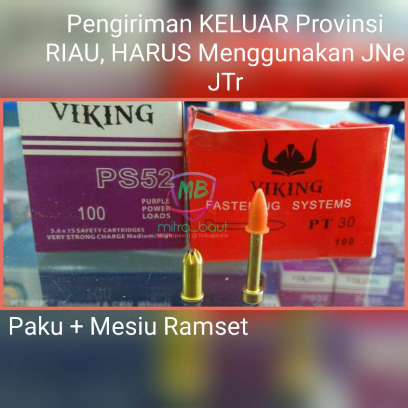 Jual VIKING Paku + Mesiu Ramset @isi +-100pcs | Shopee Indonesia
