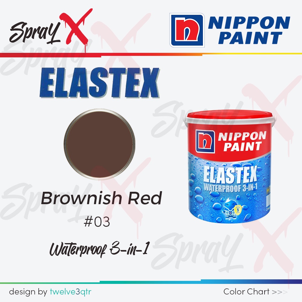 Jual ELASTEX WATERPROOF 3-IN-1 BROWNISH RED #03 1 KG / CAT ANTI BOCOR NIPPON PAINT | Shopee ...
