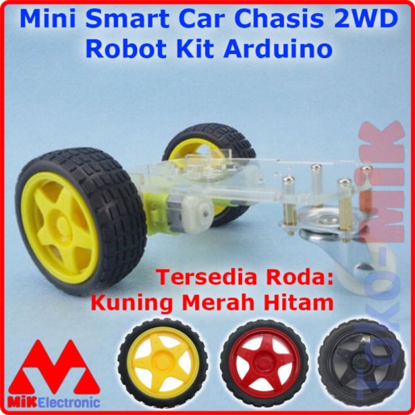 Jual Mini Smart Car Chasis 2WD 3 roda smartcar chassis robot Arduino ...