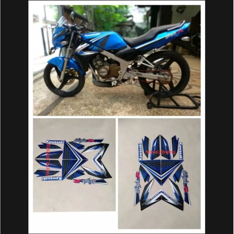 Jual STIKER STRIPING LIS BODY NINJA R 2013 BIRU STANDAR | Shopee Indonesia