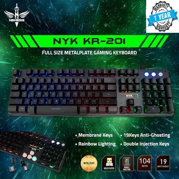 Jual NYK Nemesis Keyboard Gaming RGB KR-201 Game Master Rainbow ...