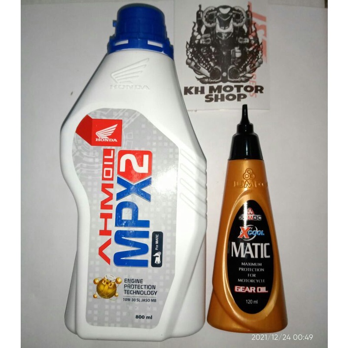 Jual Paket Oli Motor Matic MPX2 800ML & Oli Gardan Jumbo X-Cool Matic ...