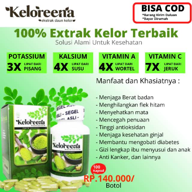 Jual Keloreena Daun Kelor Kapsul Original (isi 50 dan 100 kapsul ... Jual Keloreena Daun Kelor Kapsul Original (isi 50 dan 100 kapsul ...
