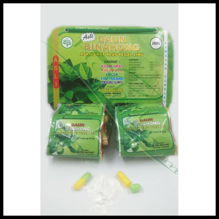 Jual Kapsul Daun Binahong Asli Surya Bintang Jamu Asam Urat Pegal Linu