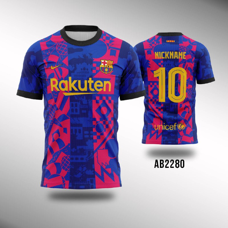 Jual Jersey Baju Sepak Bola - Barcelona 2021 - 3rd - Fullprint XS - 6XL Gratis nama dan no ...