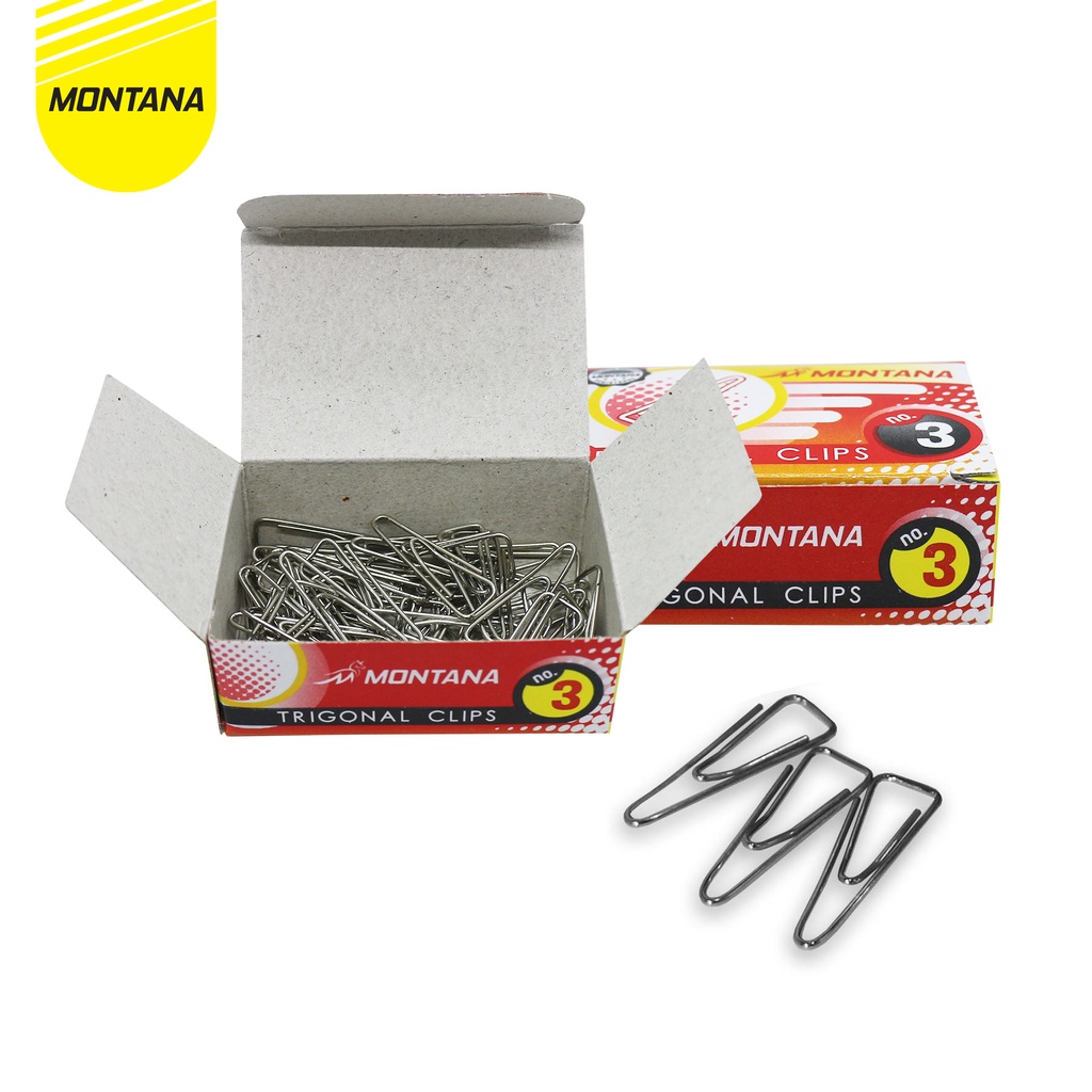Jual MONTANA Trigonal Clips Penjepit Kertas No. 3 25mm Paperclip Klip ...