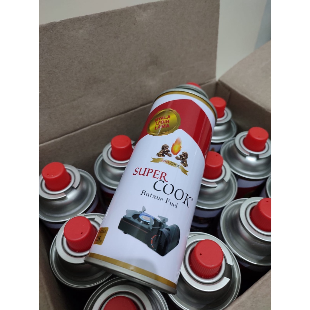 Jual Tabung Gas Kaleng kompor 235gr supercook Butane Fuel gas kaleng ...