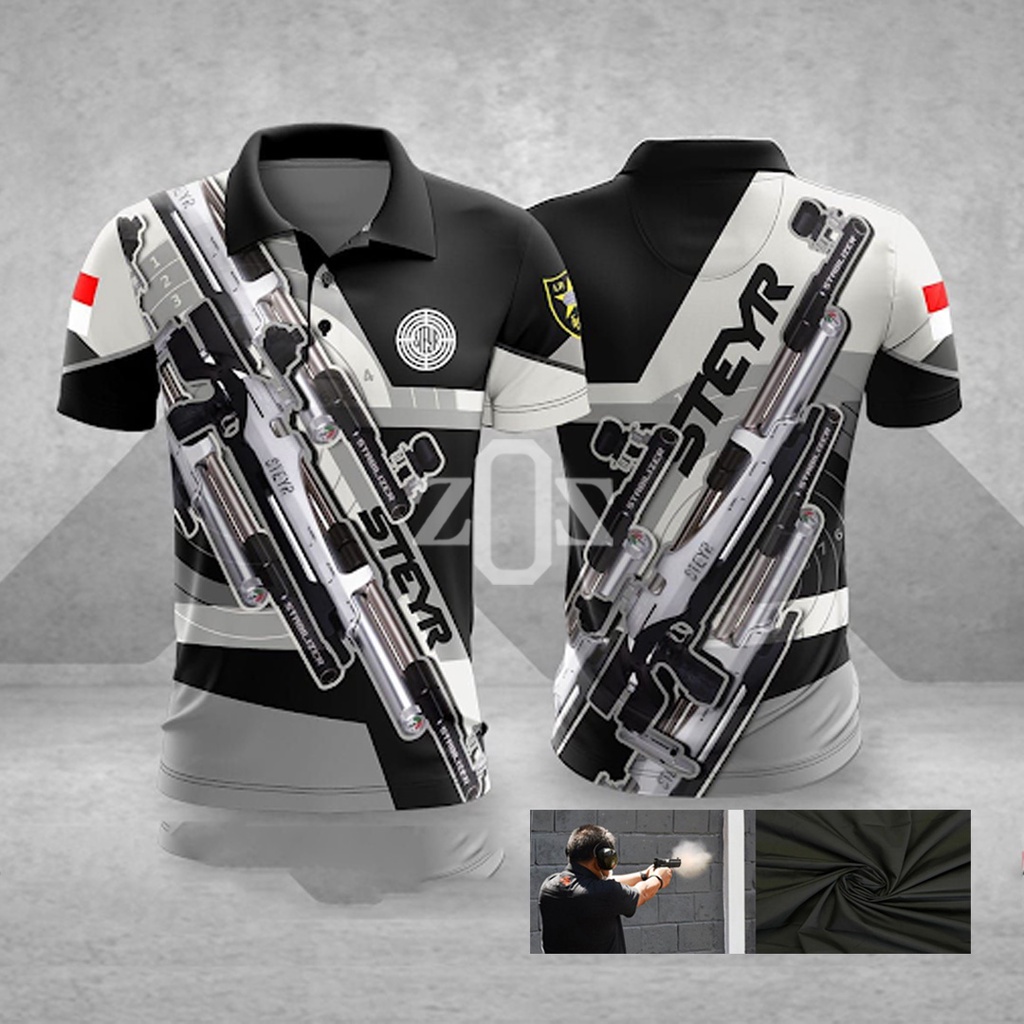 Jual Baju Kaos Jersey Menembak Shooting Shooter IPSC STEYR Black ...