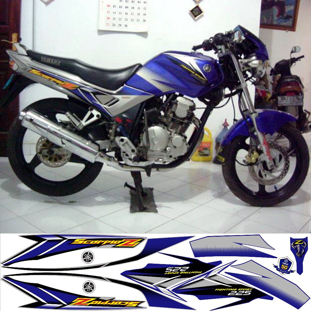 Jual Striping Stiker Scorpio Z Biru 2005 | Shopee Indonesia