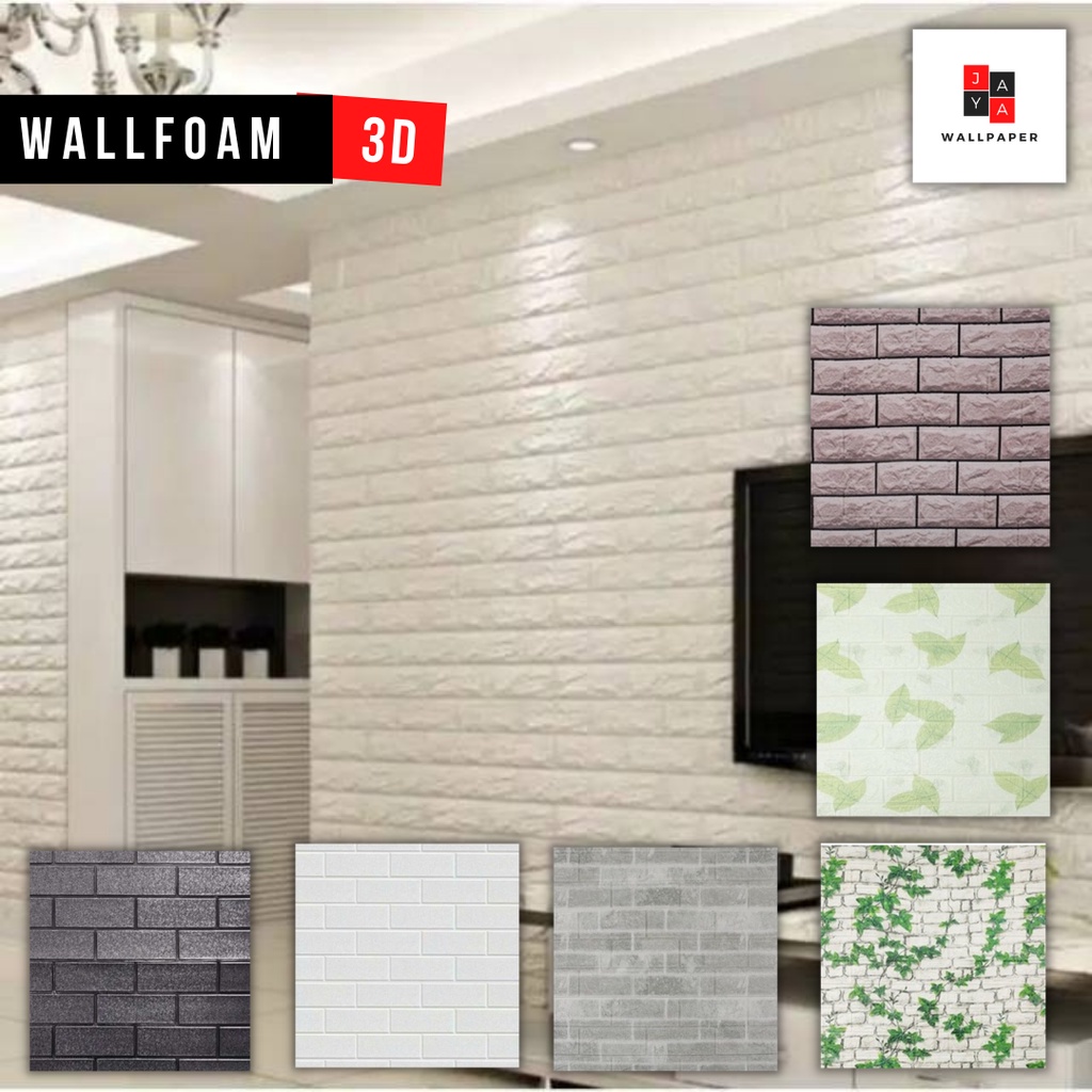 Jual WALLPAPER FOAM 3D BATA / WALLFOAM/ WALLPAPER DINDING | Shopee ...
