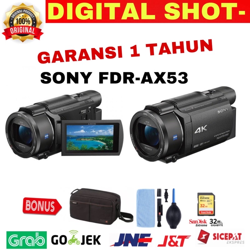 Jual Sony FDR-AX53 4K Ultra HD Handycam Camcorder FDR Ax53 Original ...