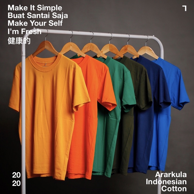 Jual Kaos Polos Unisex Regular Fit Katun 100% Ararkula Dasar | Shopee ...