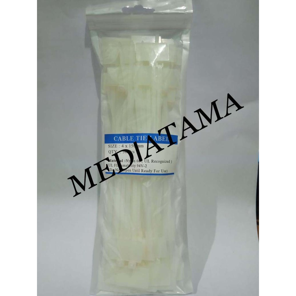 Jual Kabel Ties Label 4 x 150 mm (50 pcs) - White | Shopee Indonesia