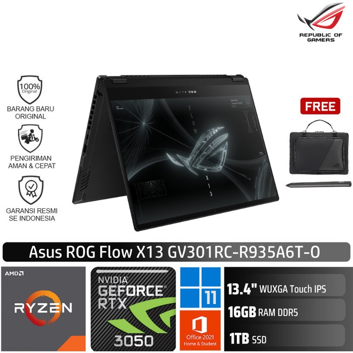 Jual Asus ROG Flow X13 GV301RC R935A6T-O Ryzen 9-6900HS 16G 1TB RTX3050 ...