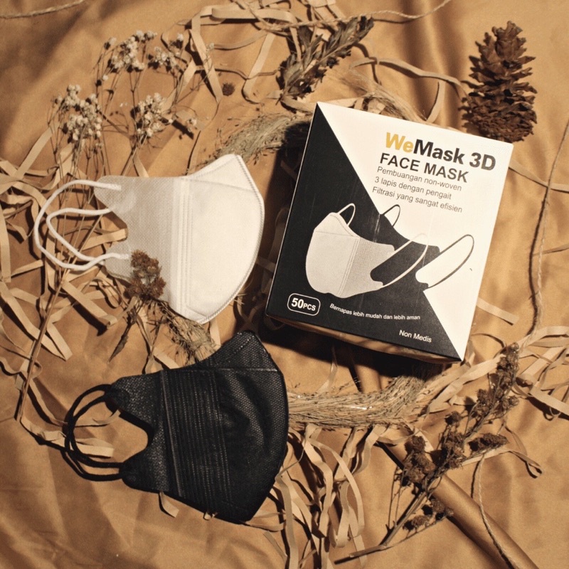Jual Masker Duckbill 1 Box isi 50 pcs We Mask 3D Face Mask ada garis ...
